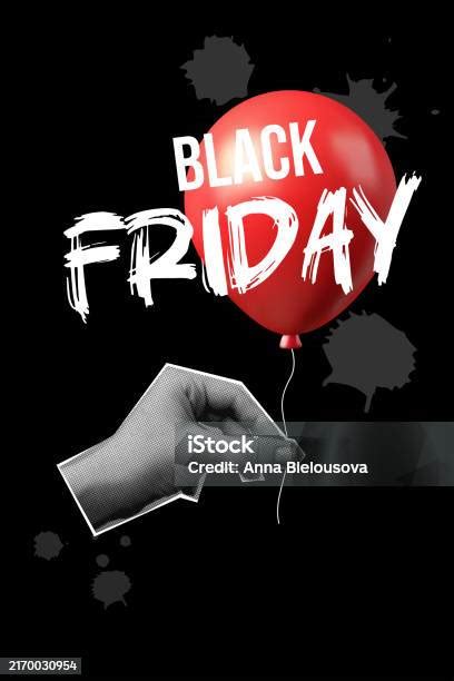 블랙 프라이데이 콜라주 빨간 3d 풍선 배너 하프 톤을 들고 손 벡터 일러스트 레이 션 0명에 대한 스톡 벡터 아트 및 기타 이미지 Istock
