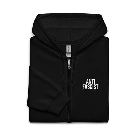 Antifascist Antifa Unisex Zip Hoodie Antifa Merch Shop