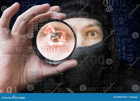 Masked Anonymous Hacker Is Cracking Binary Code With Trojan Malware