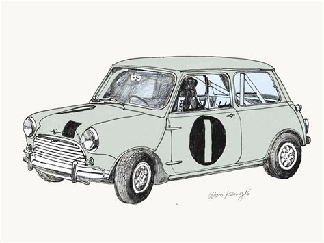 Classic Mini Cooper 1 Drawing