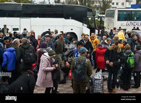 Evacuated Residents Of The Kherson Region At The Citys Railway Station