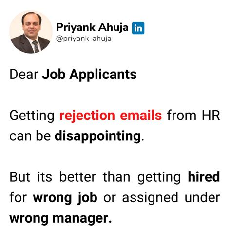Priyank Ahuja On Linkedin Rejection In Job Interviews Working With
