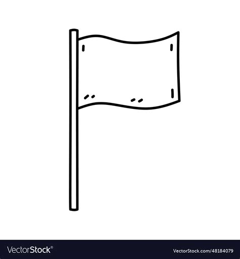 Rectangular Waving Flag Isolated On White Vector Image