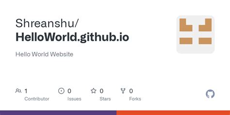 Github Shreanshu Hello World Website