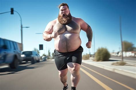 Fat Guy Running Shirtless Fat Man Running S Tenor