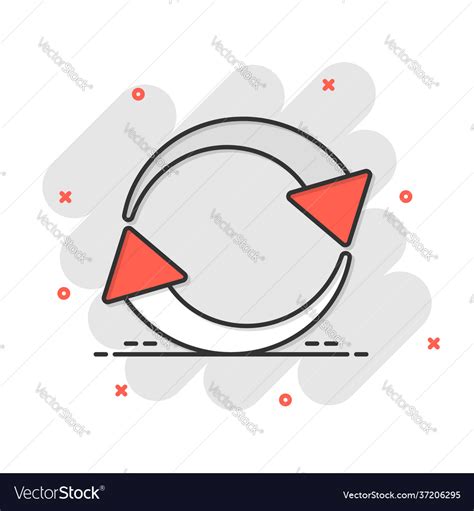 Arrow Rotation Icon In Comic Style Sync Action Vector Image