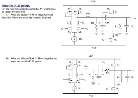 SOLVED VDD Question Points For The Following Circuit Assume That M Operates As An