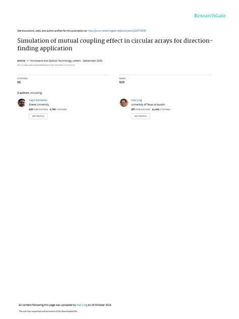 Simulation Of Mutual Coupling Effect In Circular A Pdf Antenna Radio Waves