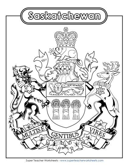Saskatchewan Coat Of Arms Black And White Printable Canada Of Pdf