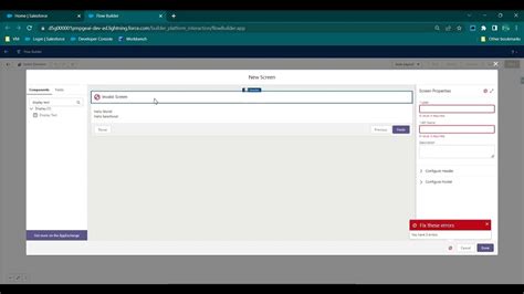 Configure Header Footer In Screen Flow Insalesforce Youtube