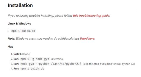 node js error while installing quick db in discord js stack overflow