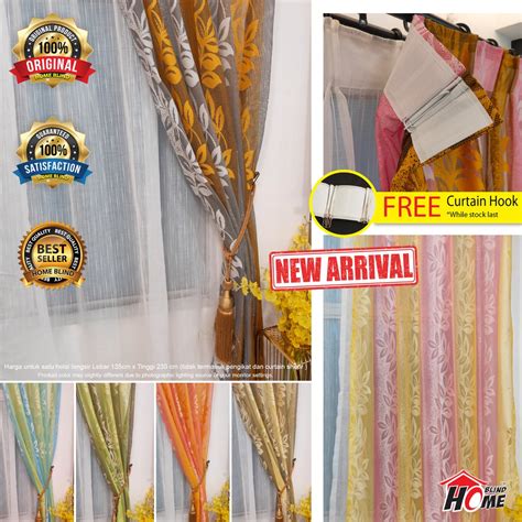 Langsir Lace Curtains Hook Langsir Curtain Murah Ready Stock