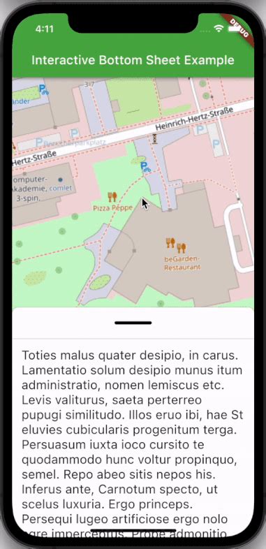 底部面板与底部弹出菜单 Interactivebottomsheet Flutter Package