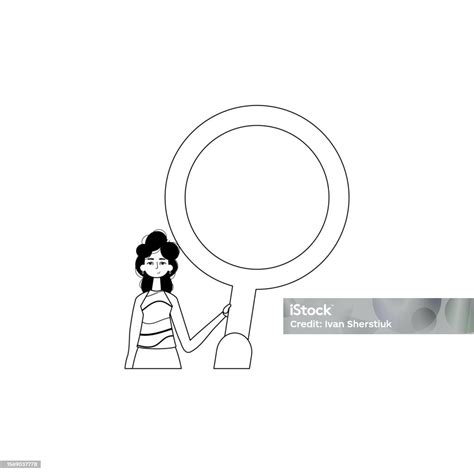 여자 친구는 유약을 바라보는 돌풍 부문 규율을 들고 있습니다 데이터 질문 규율 검은 색과 빈 아날로그 유행 트렌디한 스타일 벡터