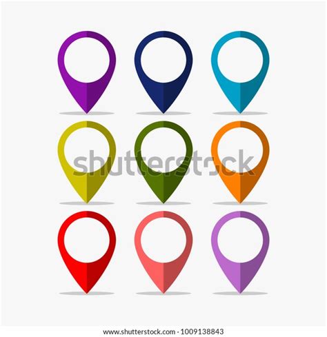 Colourful Map Pin Vector Illustrations Stock Vector Royalty Free Shutterstock