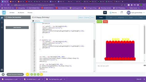 what am i doing wrong 6 1 4 happy birthday r codehs