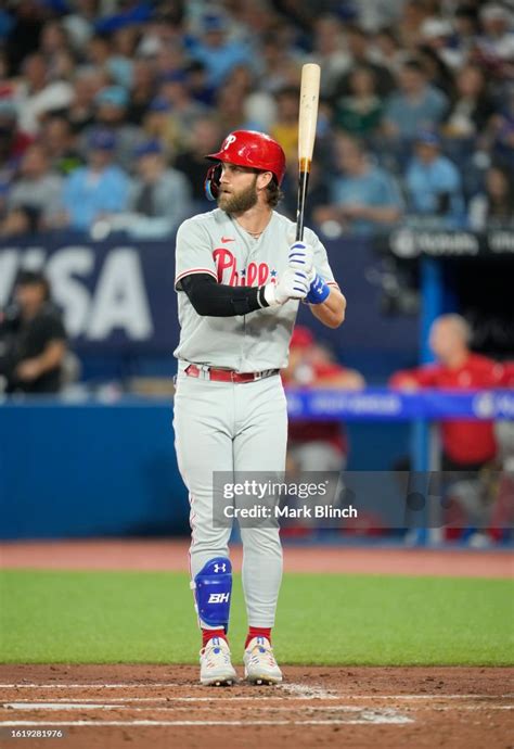 Bryce Harper Of Philadelphia Phillies Takes An At Bat Against The
