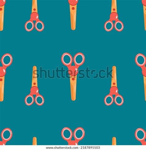 Vector Seamless Scissors Pattern School Supplies Stock Vector Royalty
