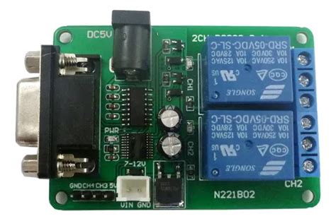 Placa De Relé Rs232 De 5 V 7 5 V 9 V 2 Canales Control Cuotas Sin Interés
