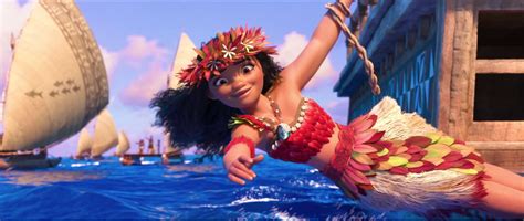 Moana Smiles After She Sees Gramma Tala As A Manta Ray Swimming Alongside With Her Moana
