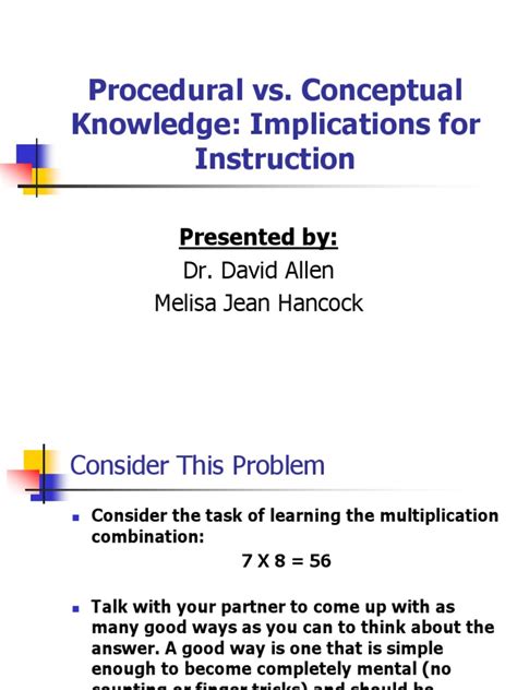 Procedural Vs Conceptual Pdf Constructivism Philosophy Of Education National Council Of