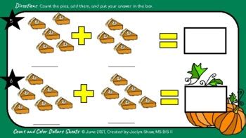 Math Matters Simple Addition Worksheets Count The Pies Tpt