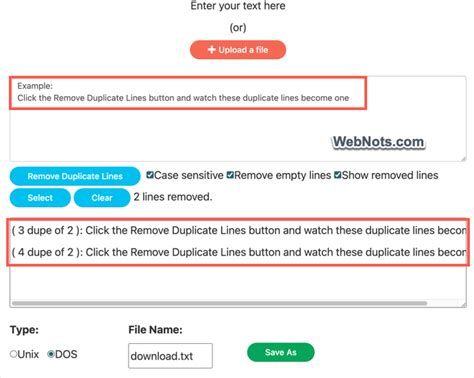 tools to remove duplicate and empty lines webnots