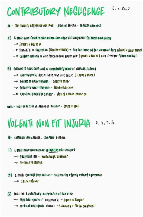 Law Ocr A Level Revision Tort Defences