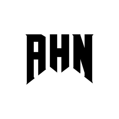 기술 회사 Ahn의 글자 로고 디자인 검은색과 색 색상 조합 Ahn 로고 Ahn 터 Ahn 디자인 Ahn 아이콘 Ahn 알파 Ahn 타이포그래피 로고 디자인 프리미엄 벡터