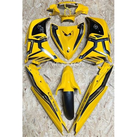 Coverset Lc135 V2 V3 V4 V5 V6 V7 Cover Yellow Kuning Colour Stripe Custom Vietnam Line Chrome
