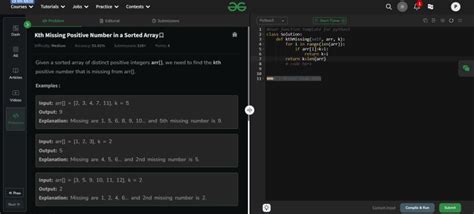 parth bijpuriya on linkedin gfg160 gfg160 kthmissingnumber arrayproblems dsa codingchallenge…