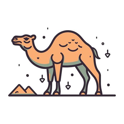 Cute Camel Vector Illustration In Linear Style On White Background Premium Ai Generated Vector