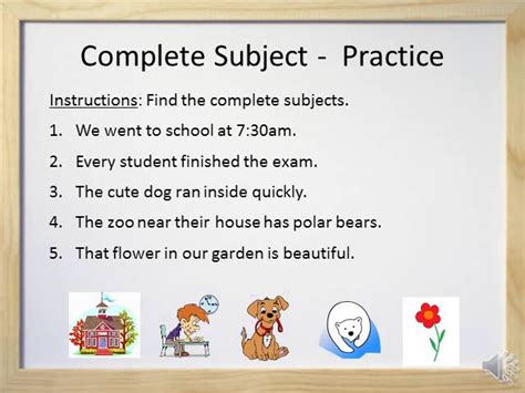 Complete And Simple Subjects Worksheet Worksheets Library