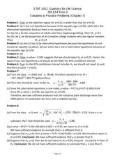 Chapter 7 Solutions To Practice Problems STAT 1012 Statistics For Life Science 2013 14 Term 2