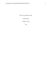 SQL Server Database Security Edited Docx Running Head SQL SERVER