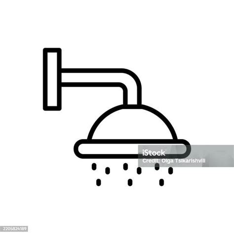 샤워와 목욕 얇은 선 아이콘입니다 흰색 배경에 고립 된 선형 스타일 디자인의 욕실 아이콘입니다 편집 가능한 스트로크 벡터 가정 생활에 대한 스톡 벡터 아트 및 기타 이미지