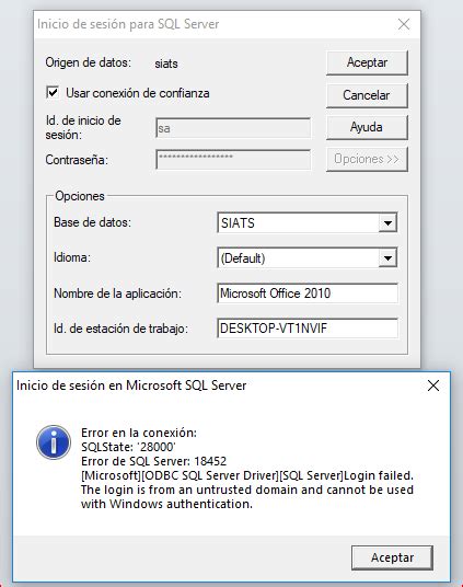 Access No Puedo Conectar A SQL Server