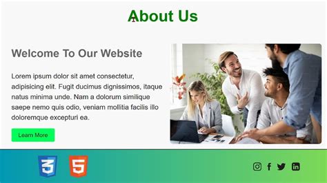 Responsive About Us Page Design Html Css Youtube