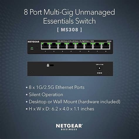 Netgear 8 Port 2 5gb Switch Multi Gigabit Ethernet Unmanaged Essentials Network Switch