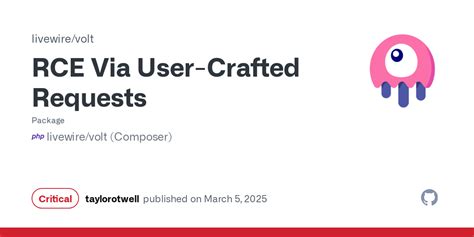 Rce Via User Crafted Requests · Advisory · Livewirevolt · Github