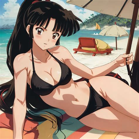 Rule 34 1girls Ai Generated Artist Request Beach Beach Towel Beach Umbrella Bikini Black