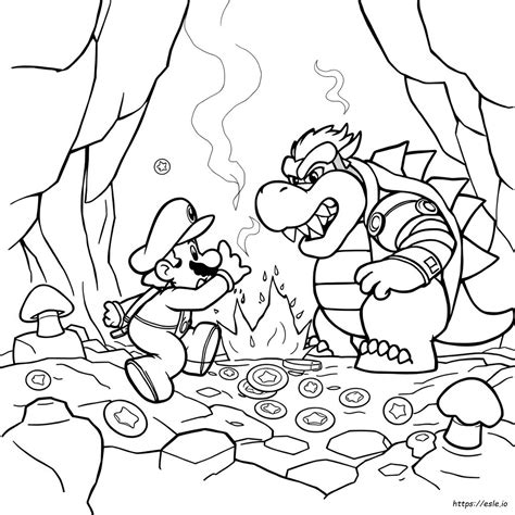 Mario Coloring Page Bowser Para Colorear
