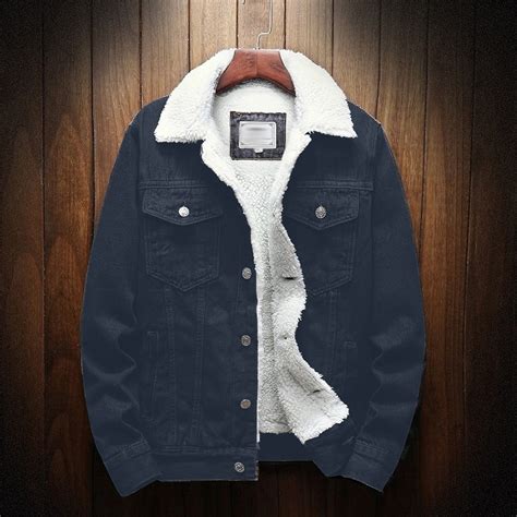 Miluxas Mens Sherpa Fleece Lined Denim Jacket Warm Winter Trucker