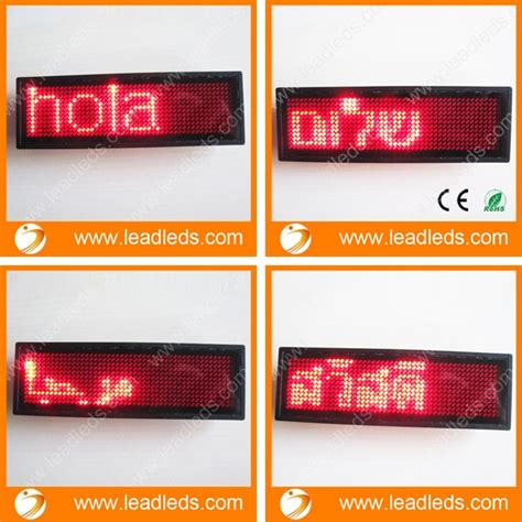 RED LED Name Badge Tag Programmable Sign Moving LE Grandado