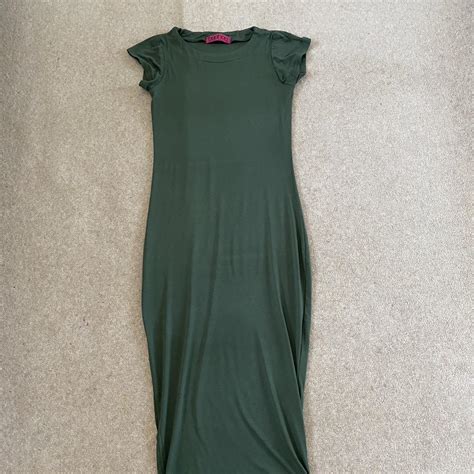 Boohoo Bodycon Midi Dress Cap Sleeves Knee Length Depop