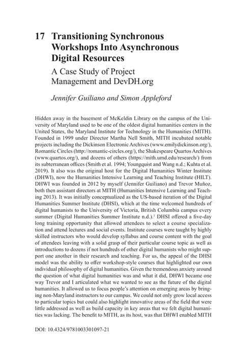 Pdf Transitioning Synchronous Workshops Into Asynchronous Digital