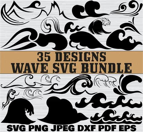 Wave Svg Bundle Waves Svg Summer Svg Waves Cut Files For Circut