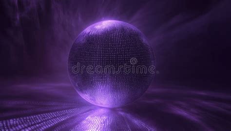 Rendering Of A Binary Code Sphere Constructed With Zeros And Ones Stock