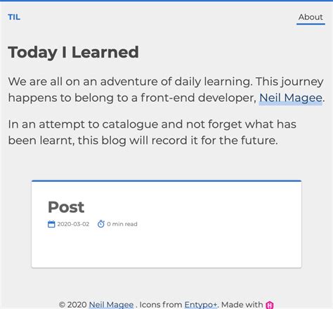 Hugo Content Organisation Front End Web Development Neil Magee