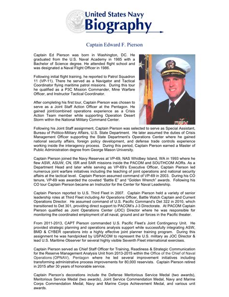 United States Navy Biography Template Cathfrei